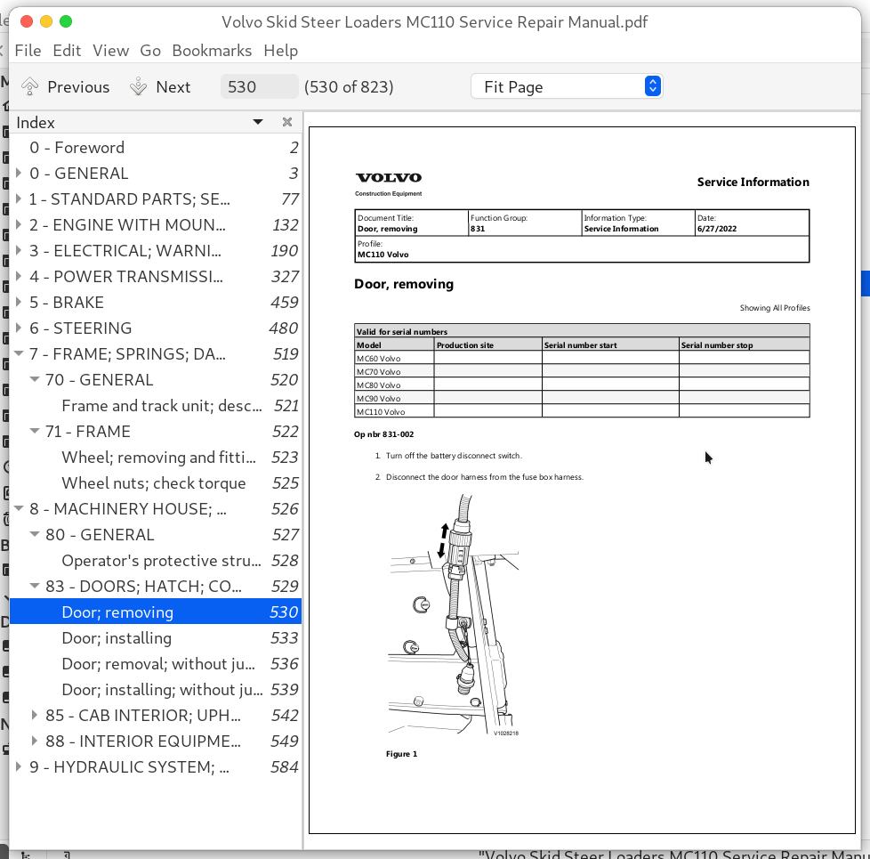 Volvo Skid Steer Loaders MC110 Repair Service Manual | A++ Repair Manual Store